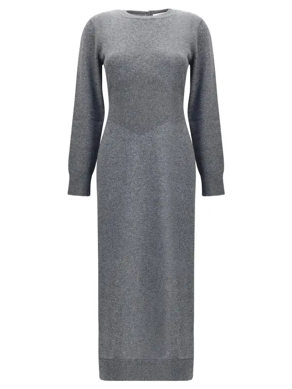 Givenchy Long Sleeve Knit Dress - Grey