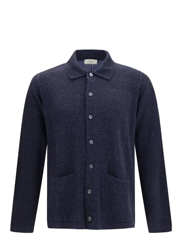 PIACENZA CASHMERE 1733 Buttoned Cardigan In Silk And Linen Blend - Blue