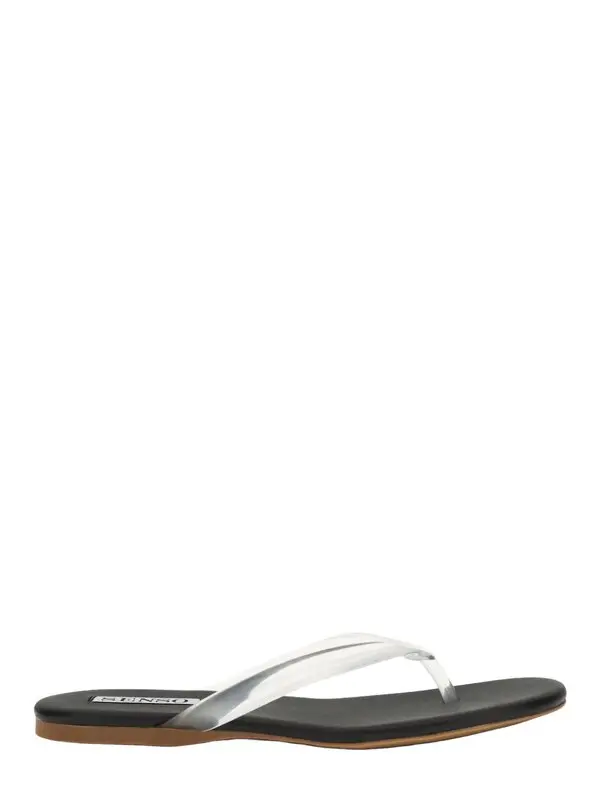 Senso Leather And Rubber Flip Flop Sandals - Black