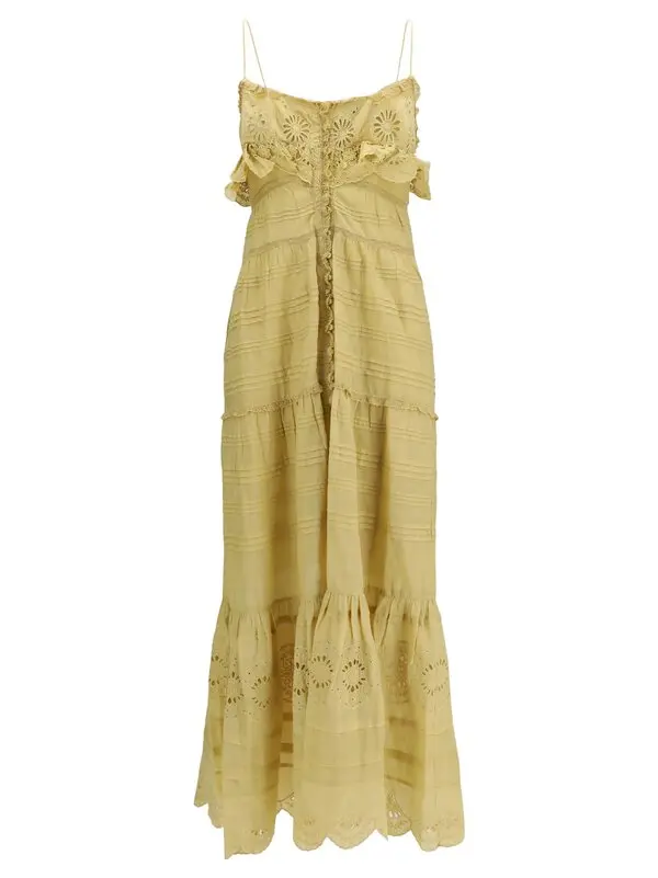 MARANT ETOILE Marant Étoile Paule Ruffled Maxi Dress - Beige