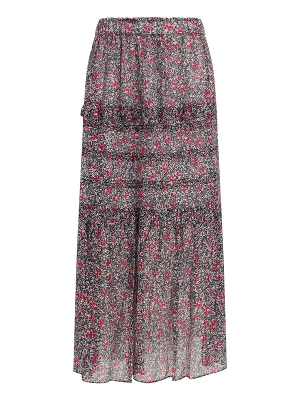MARANT ETOILE Marant Étoile Volomia Ruffled Floral Cotton Maxi Skirt - Purple