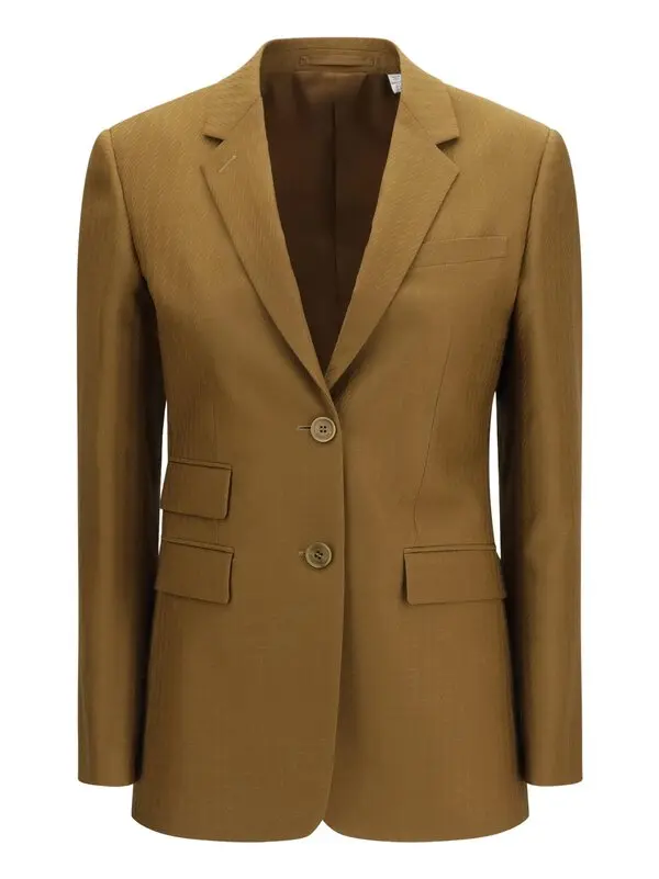 Burberry Wool And Mohair Blazer With Notched Lapel - Multicolour