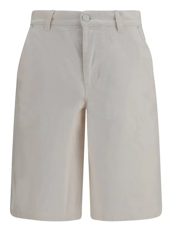 Ami Wide Twill Cotton Shorts - White