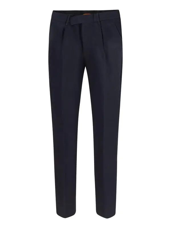 Zegna Tailored Cotton And Linen Trousers - Black