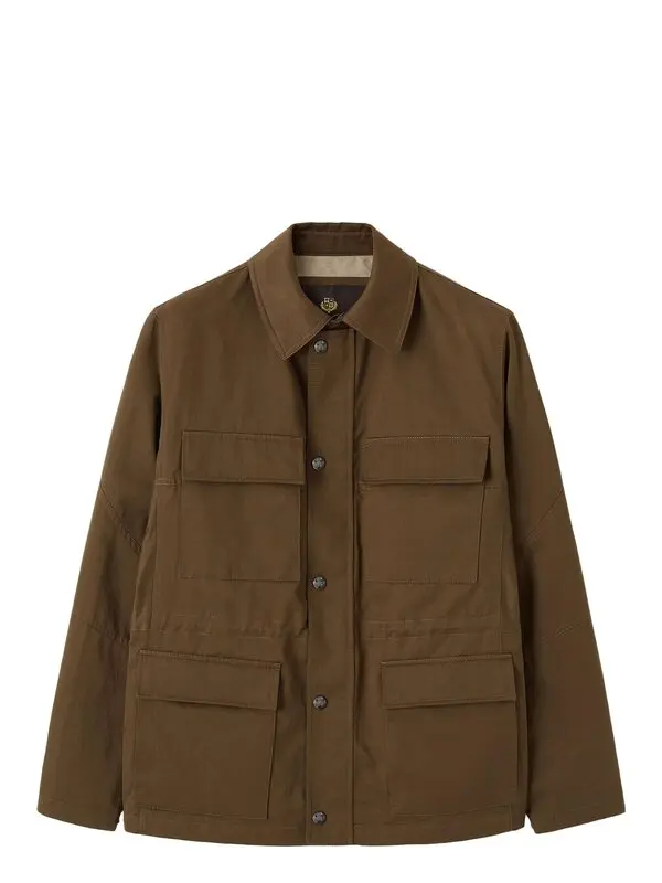 Loro Piana Harstad Jacket In Cotton And Linen - Green