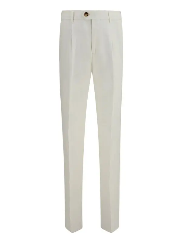 Brunello Cucinelli Tailored Linen Trousers - White