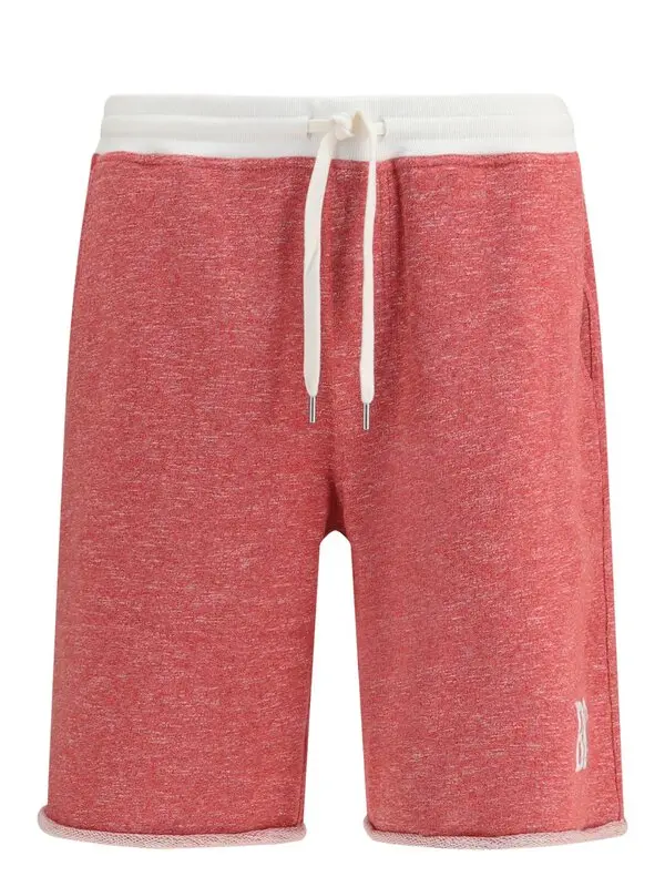 Brunello Cucinelli Cotton And Linen Shorts With Logo - Red
