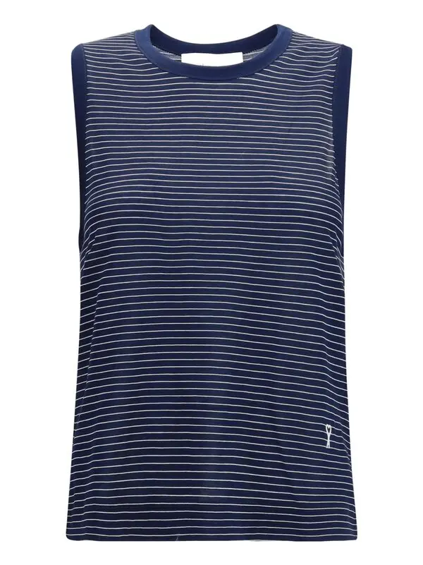 Ami Striped Cotton Tank Top - Blue