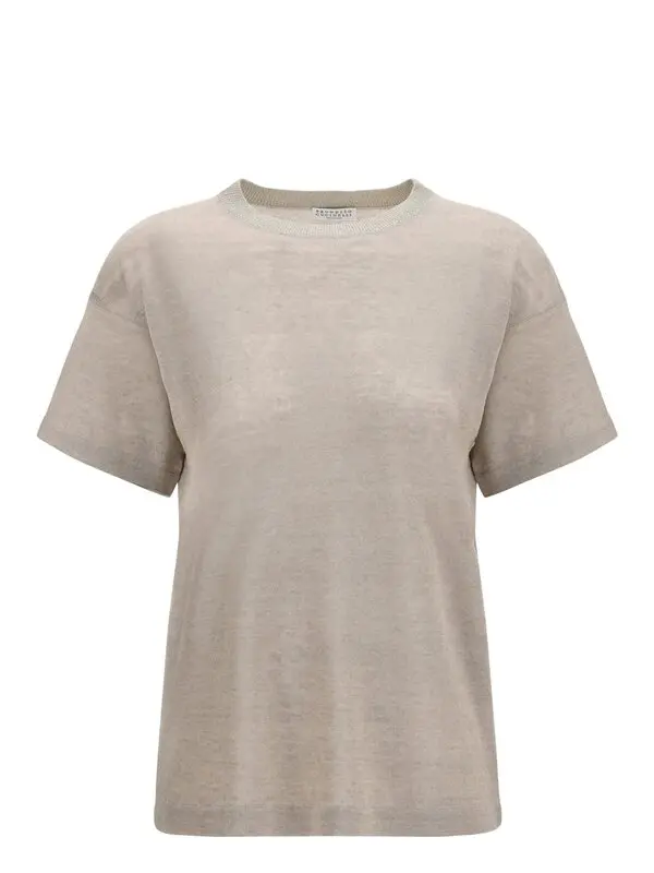 Brunello Cucinelli Crewneck Short-sleeve T-shirt - Beige