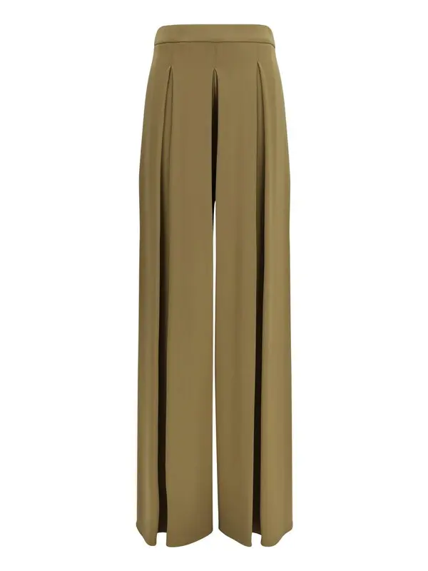 Max Mara Viscose Technical Jersey Wide-leg Pants - Khaki