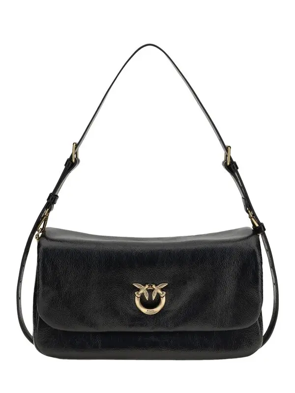 Pinko Love Click Soft Horizontal Shoulder Bag - Black