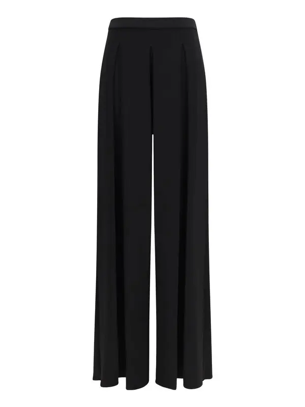 Max Mara Viscose Technical Jersey Wide-leg Pants - Black