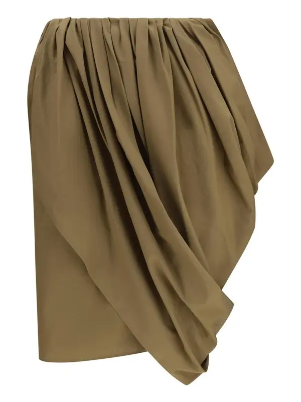 Chloé Draped Wrap Skirt - Khaki