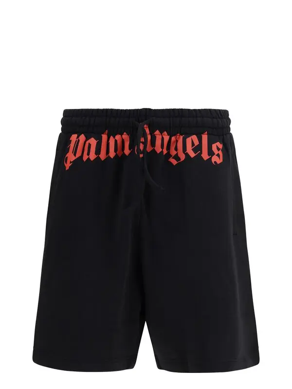 Palm Angels Sweatshorts With Logo Print - Black