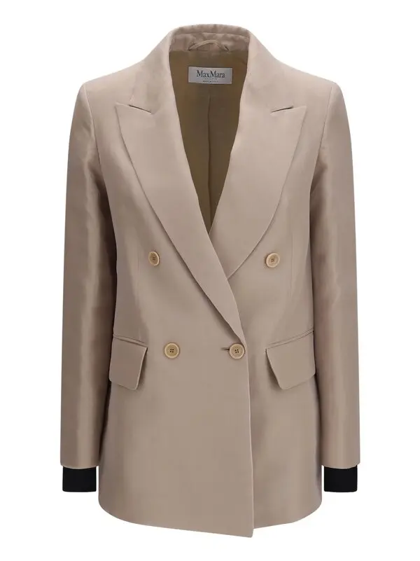 Max Mara Feltro Silk Blazer - Beige