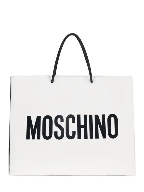 Moschino Shopper Bag With Logo Print - White