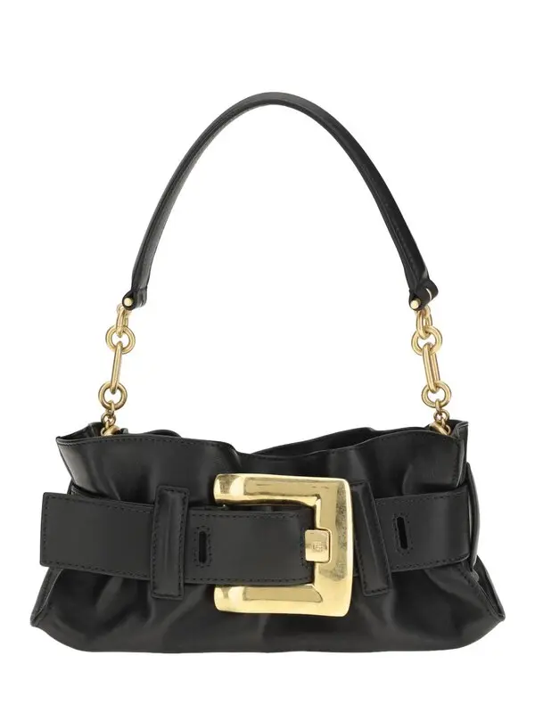 Balmain Mini Anthem Bag In Calfskin Leather - Black