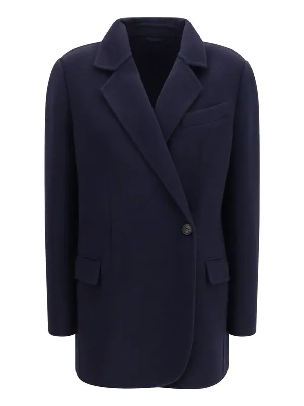Brunello Cucinelli Single-breasted Wool And Cashmere Jacket - Blue