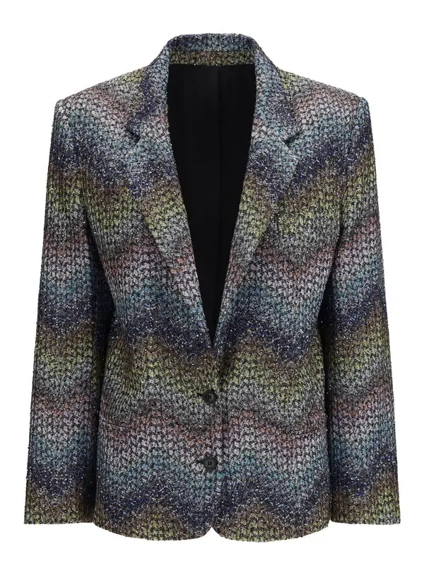 Missoni Single-breasted Lamé Viscose Blazer With Sequins - Multicolour