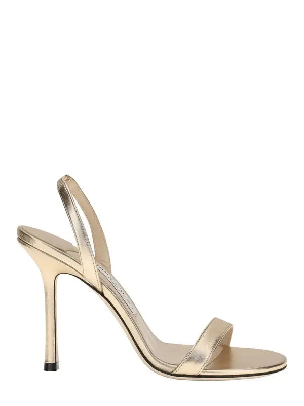JIMMY CHOO Jenn Slingback Stiletto Sandals - Gold