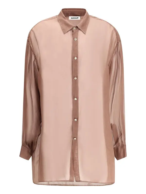 DARKPARK Keanu Silk Organza Shirt - Bordeaux
