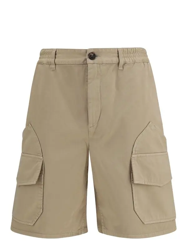 Loewe Cotton Cargo Shorts With Elasticated Waistband - Beige