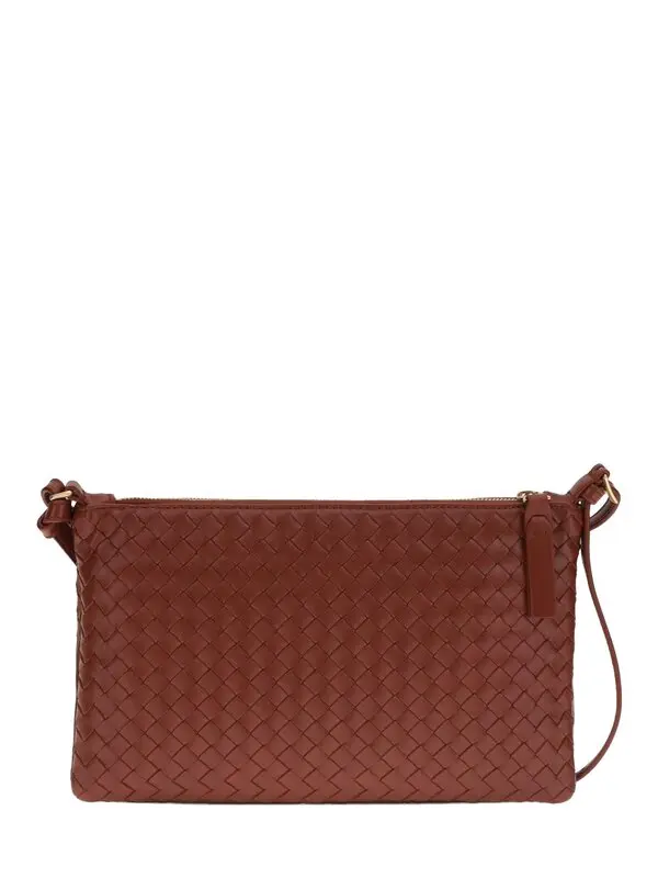 Bottega Veneta Intrecciato Woven Shoulder Bag - Red
