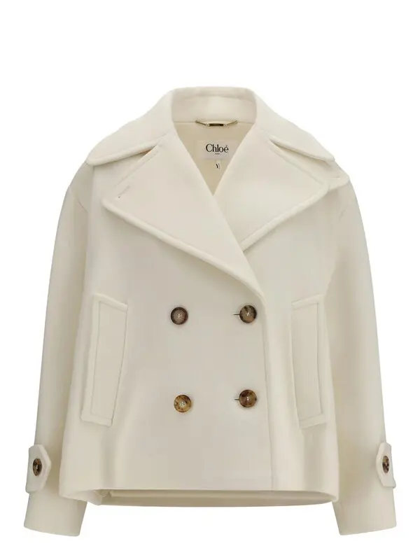 Chloé Oversize Short Coat - White