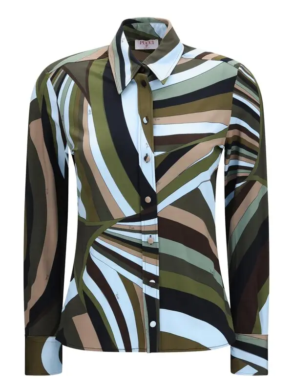 Emilio Pucci Iride" Print Stretch Viscose Shirt - Multicolour