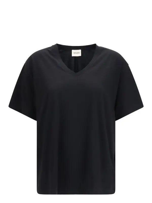 Khaite Linda V-neck T-shirt - Black
