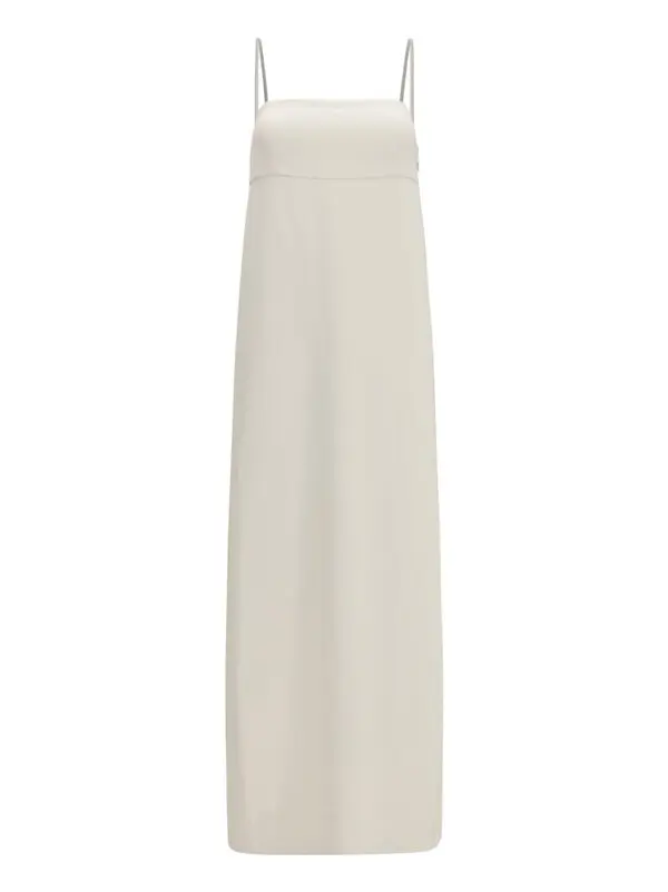 Brunello Cucinelli Silk Dress With Monili Chain Detail - White