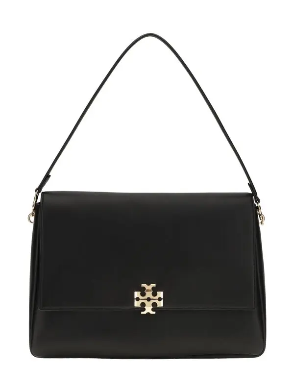 Tory Burch Charlie Large Leather Shoulder Bag - Black