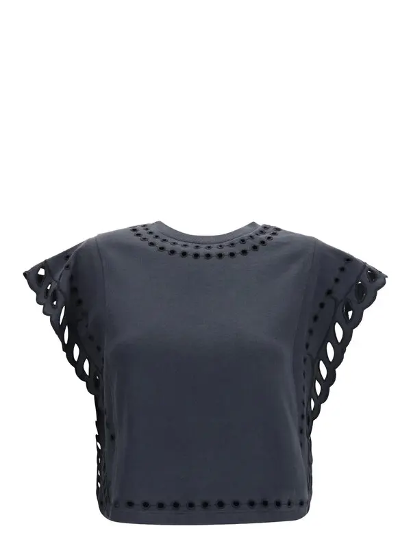 MARANT ETOILE Marant Étoile Odyle Cropped Cotton T-shirt - Black
