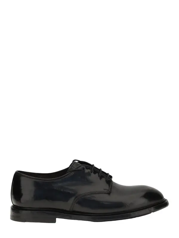 Premiata Lace-up Derby Shoes In Horse Leather - Black