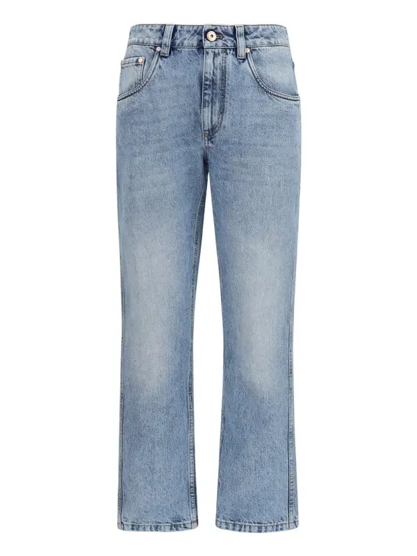 Brunello Cucinelli Straight Leg Denim Pants - Light Blue