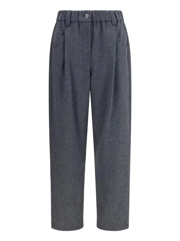 Brunello Cucinelli Stretch Wool Trousers - Grey