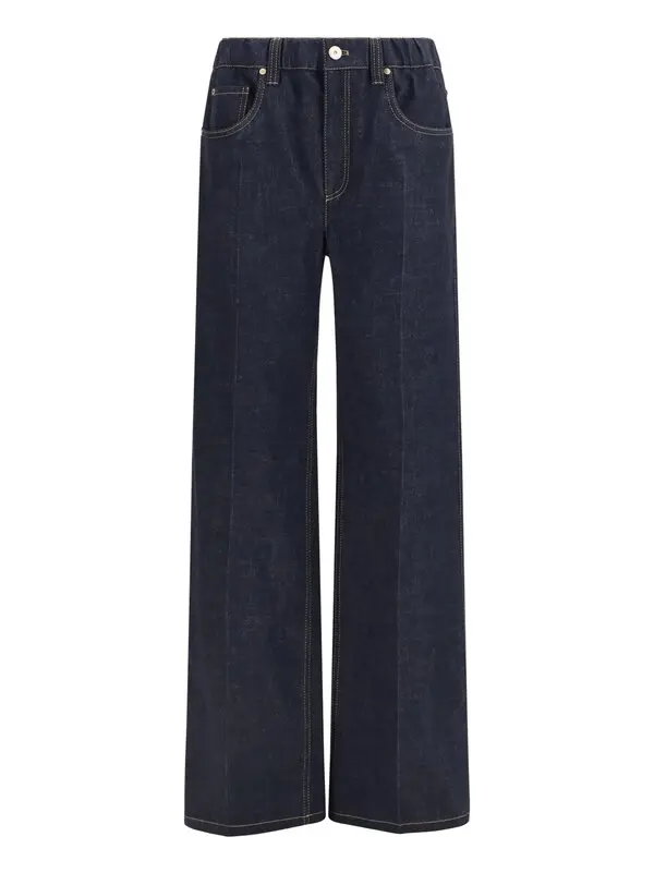 Brunello Cucinelli Palazzo Wide Leg Denim Jeans - Blue