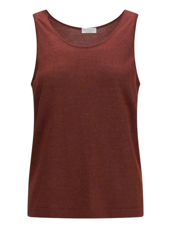 Brunello Cucinelli Luminous Knit Tank Top - Red