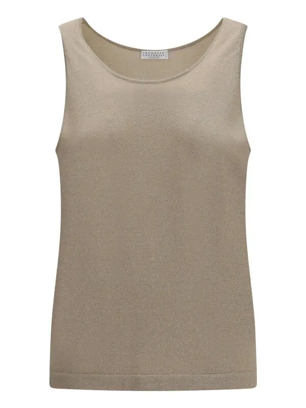 Brunello Cucinelli Luminous Knit Tank Top - Beige