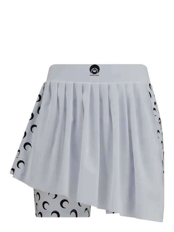 MARINE SERRE Sporty Mini Skirt With Built-in Shorts - White