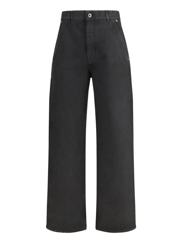 Loewe Baggy Jeans With Decorative Single Belt Detail - Black