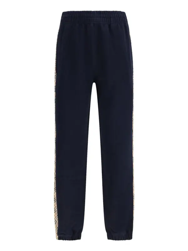 Burberry Jogging Pant Feature Ignature Check Tape Along The Ide - Blue