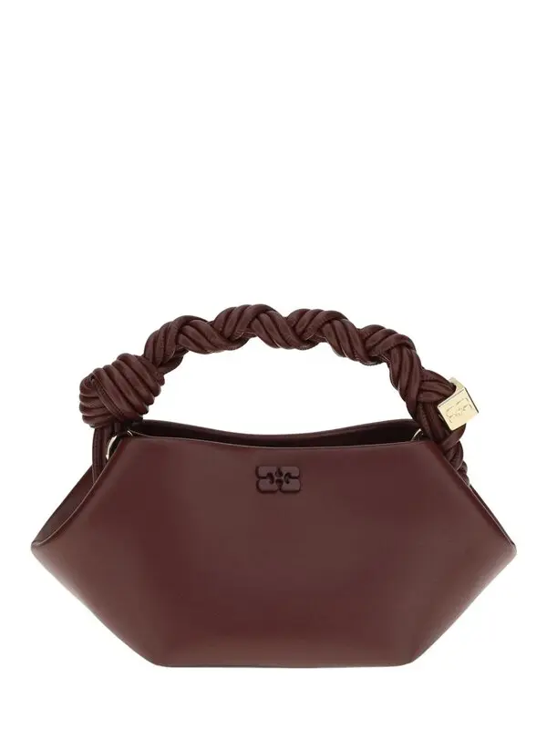 GANNI Bou Mini Handbag With Knotted Top Handle - Bordeaux