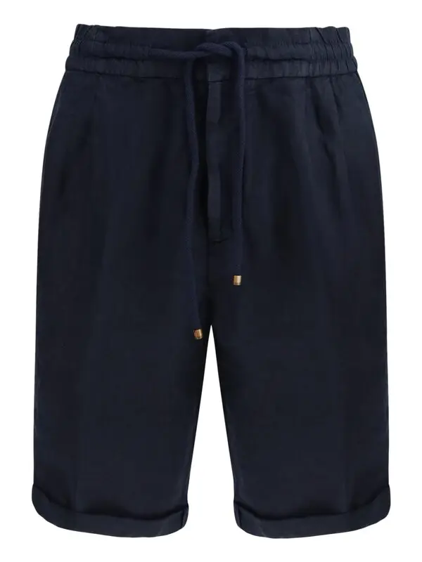 Brunello Cucinelli Linen Dyed Shorts - Blue