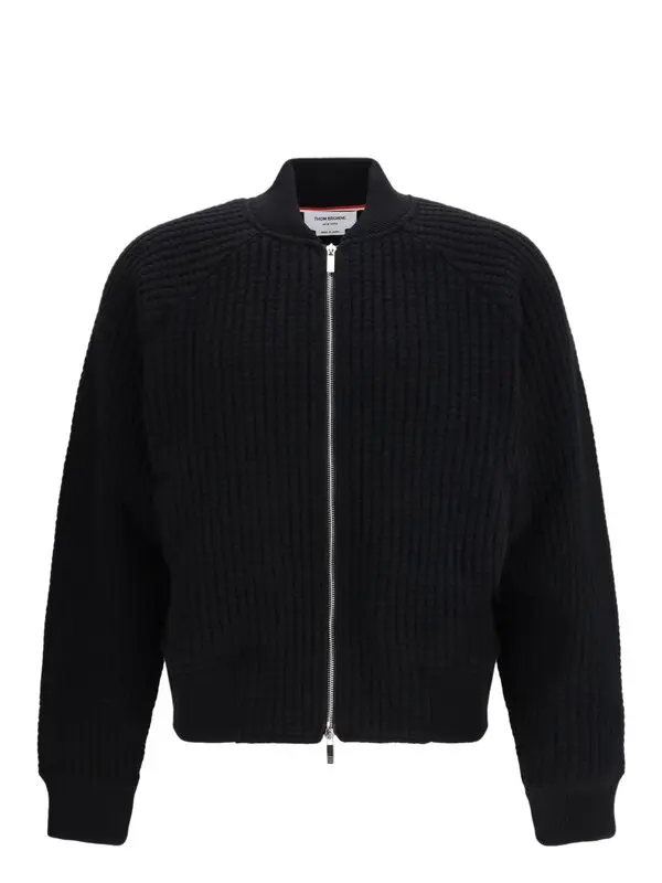 Thom Browne Knit Bomber Jacket - Black