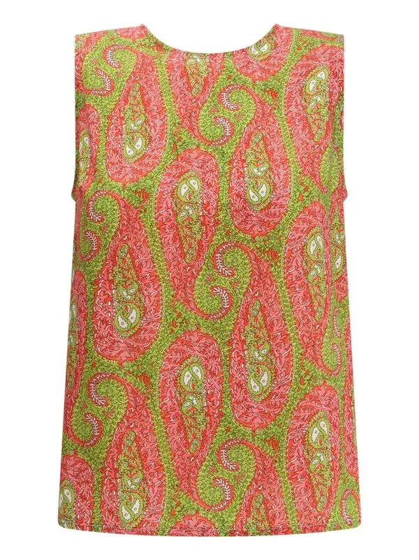 Etro Sleeveless Paisley Print Twill Top - Multicolour