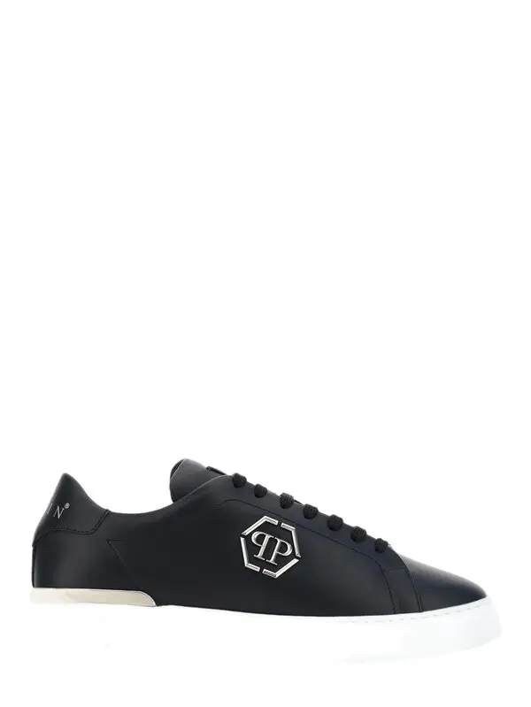 Philipp Plein Hexagon Low Top Leather Sneakers - Black