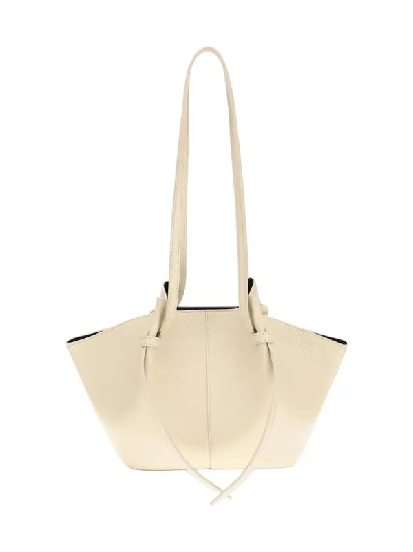 Yuzefi Large Mochi Shoulder Bag In Taupe Italian Leather - Cream