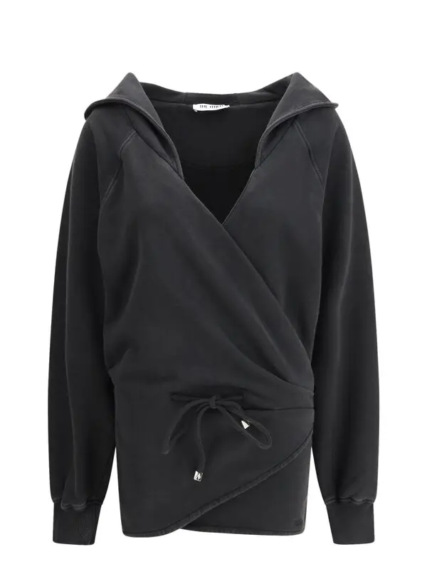 Attico Hooded Wrap Dress - Black