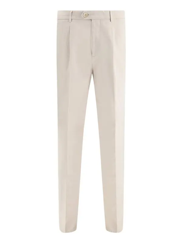 Brunello Cucinelli Cotton Tailored Pants - Cream